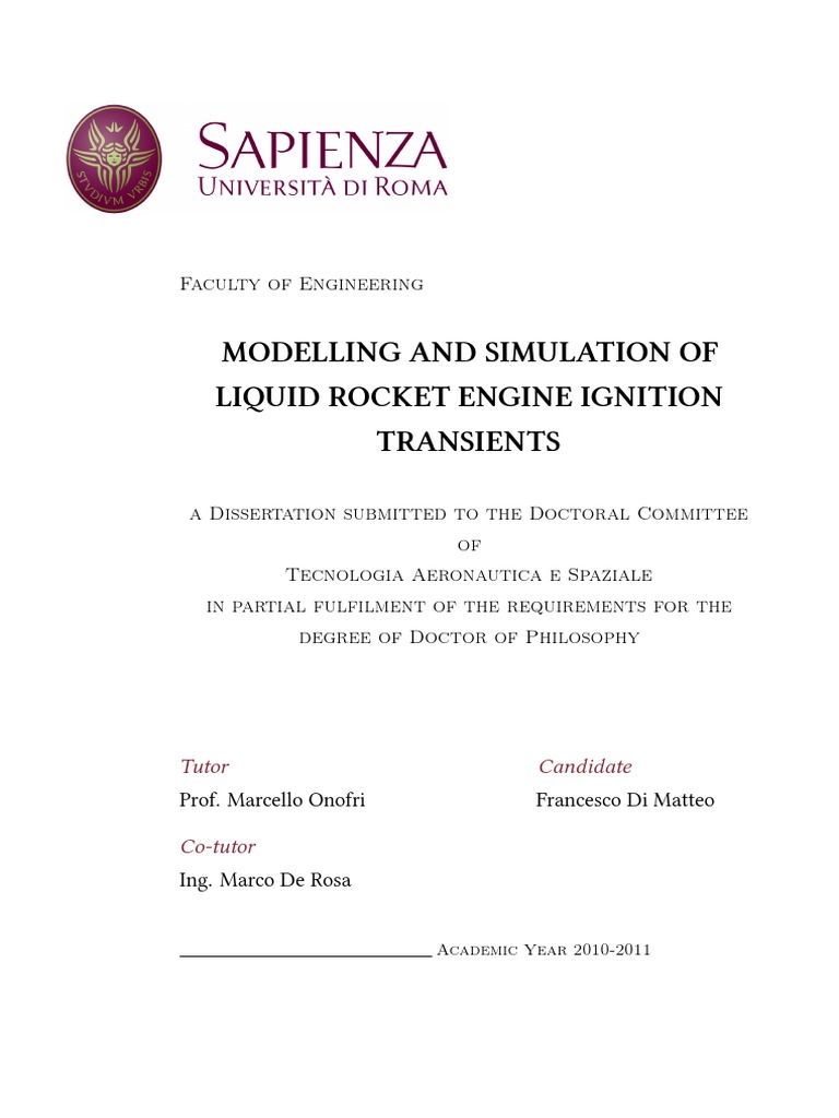 MODELLING AND SIMULATION OF (PHD) PDF | PDF | Rocket Propellant ...