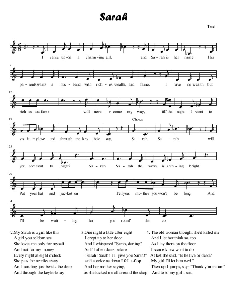 Sarah: Chorus | PDF | Leisure