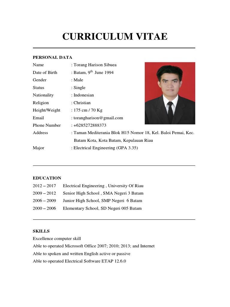 CV Torang Harison Sibuea | PDF | Behavior Modification | Computing