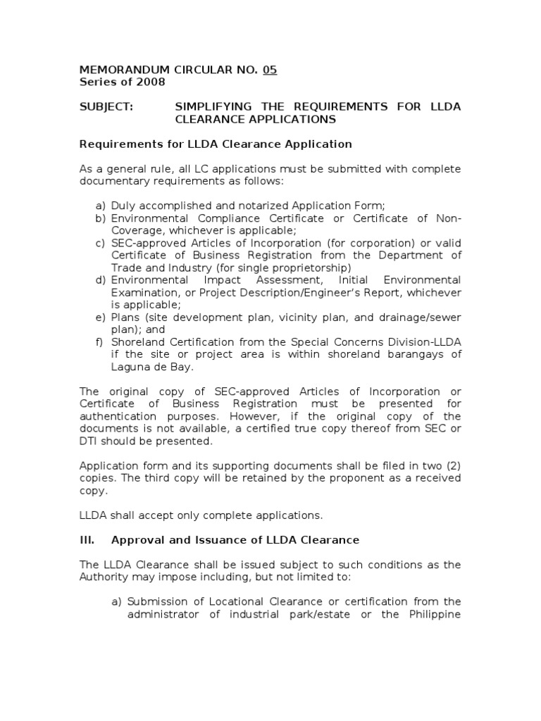 LLDA Clearance Application Simplified | PDF | Government Information ...