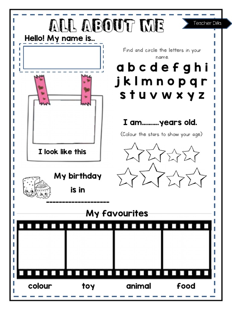 All About Me Year 1 | PDF