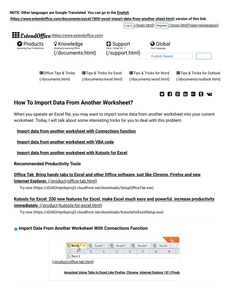 How To Import Data From Another Worksheet? | PDF | Visual Basic For ...