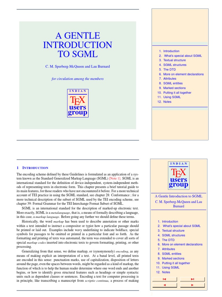 A Gentle Introduction To SGML | PDF | Markup Language | Written Communication