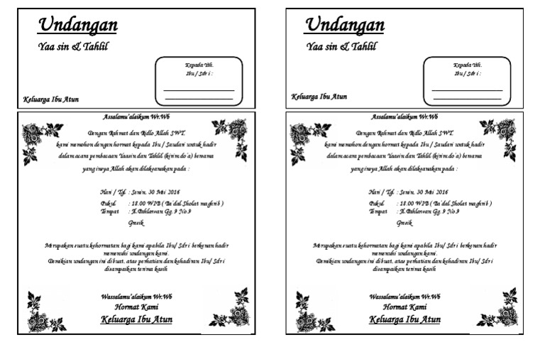 Undangan Manaqib Walimatul Haml | PDF