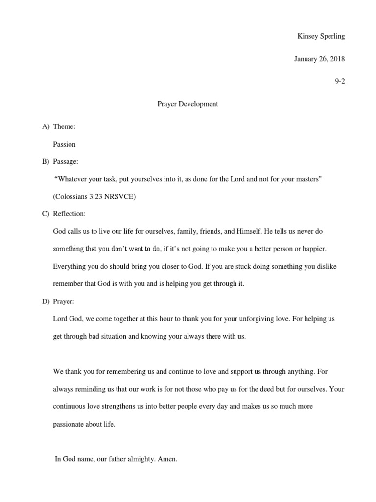 Prayer Development | PDF