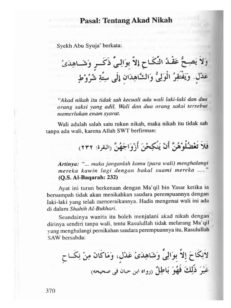 Kitab Nikah - Aqad Nikah | PDF