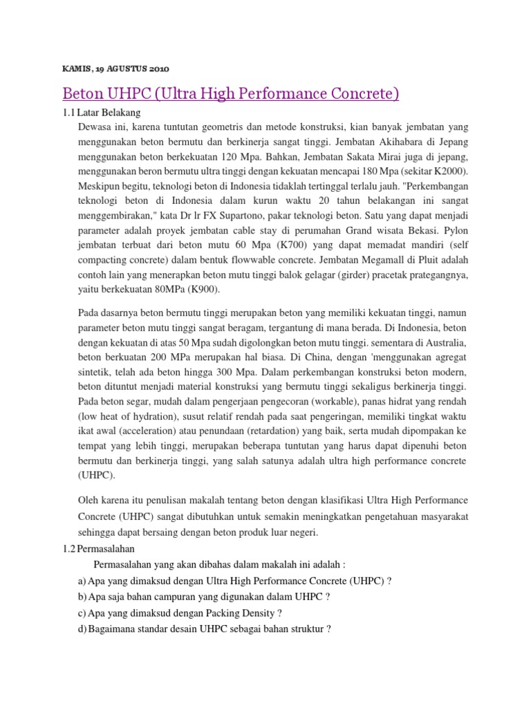 Beton Uhpc (RPC) | PDF