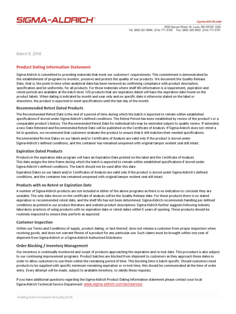 Product Quality Commitment Statement | PDF | Specification (Technical ...