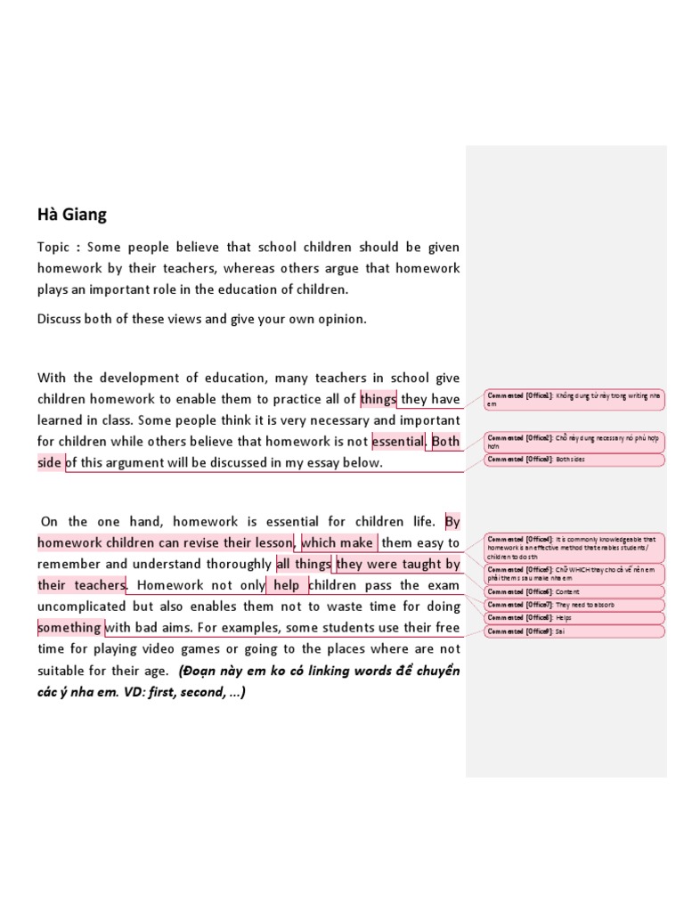 Homework's Role in Children's Education | PDF | Homework | Teachers