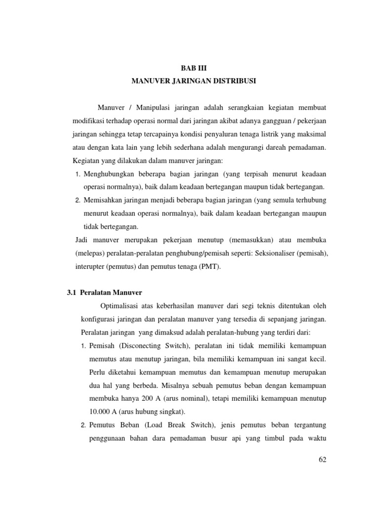Manuver Jaringan Distribusi Listrik | PDF
