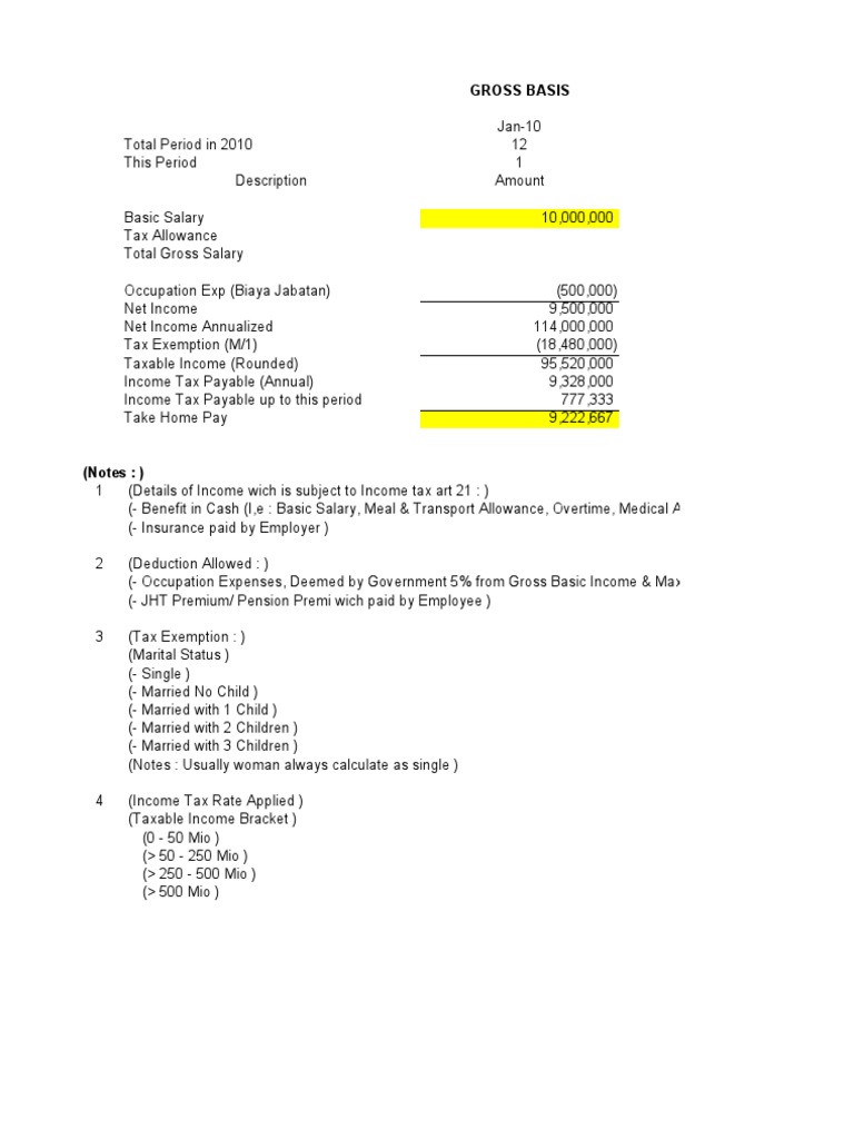 Contoh Tax Calc | PDF | Income Tax | Taxes