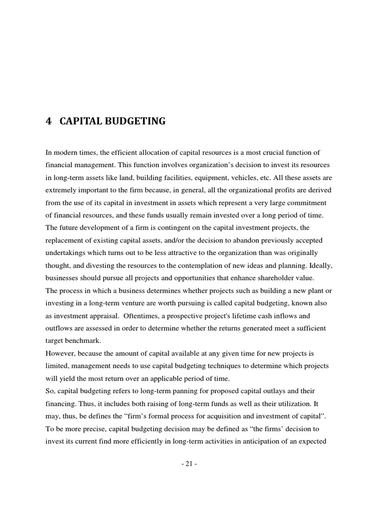 4 Capital Budgeting | PDF | Capital Budgeting | Net Present Value