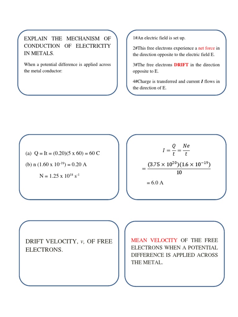 Explain The Mechanism of Conduction of Electricity in Metals | PDF