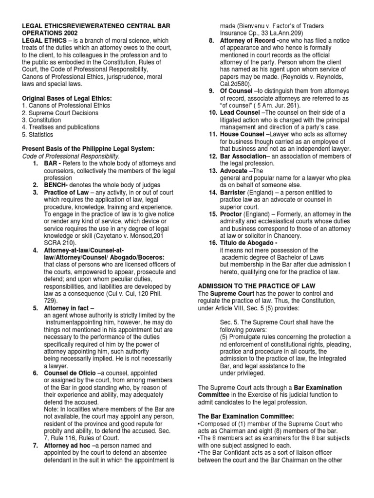 Code of Professional Responsibility | Download Free PDF | Lawyer ...