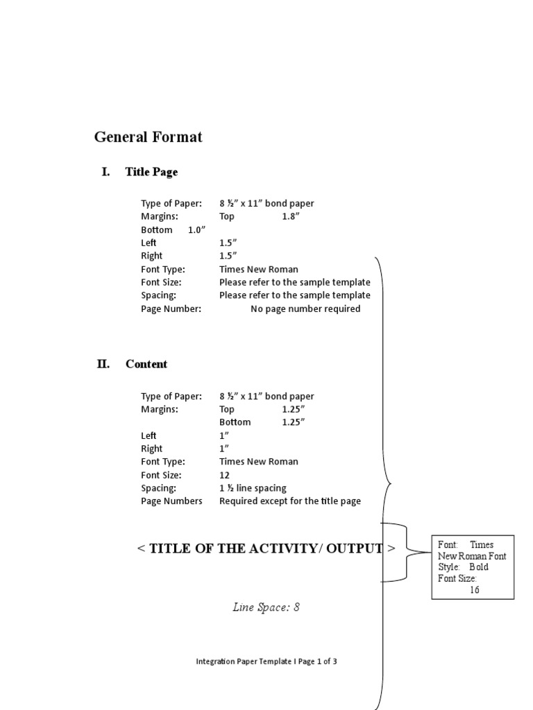 Integration Paper Format Guide | PDF | Times New Roman | Communication