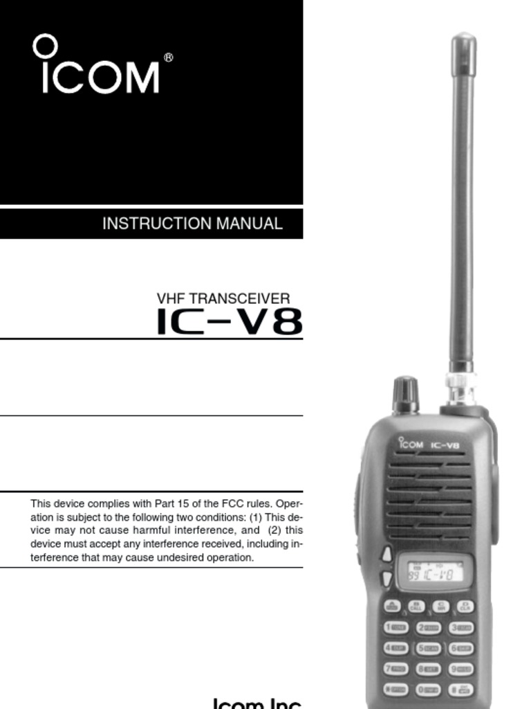 Icom IC-V8 Instrutction Manual | PDF | Transmitter | Radio