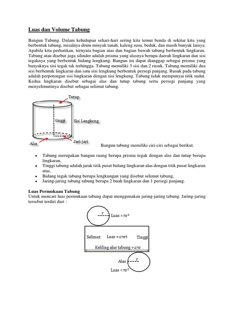 Luas Dan Volume Tabung | PDF