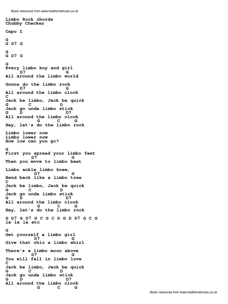 Limbo Rock Chords and Lyrics | PDF
