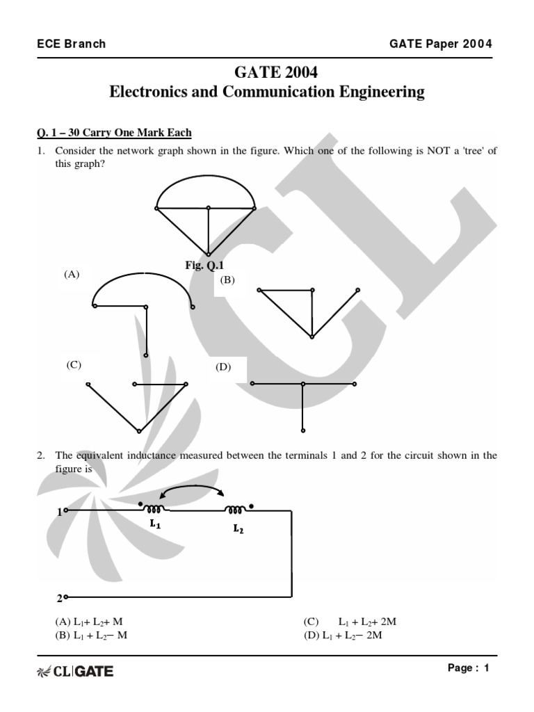 GATE ECE 2004 Actual Paper | PDF | Mosfet | Detector (Radio)
