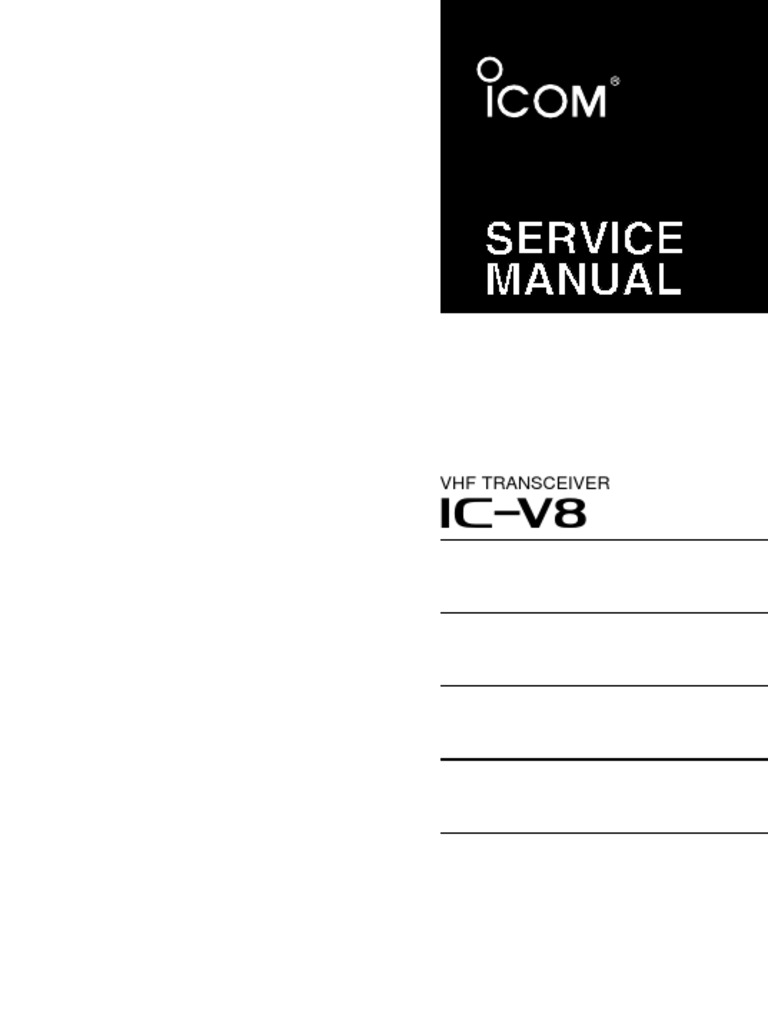 Icom IC-V8 Service Manual | PDF | Detector (Radio) | Amplifier