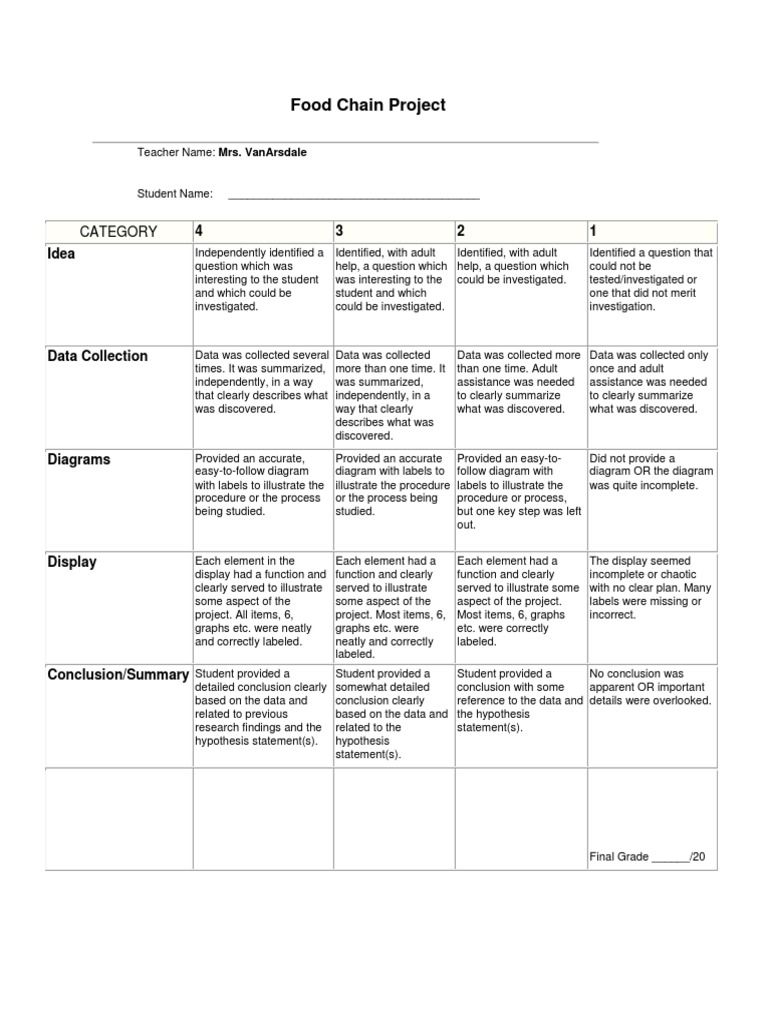 Food Chain Project | PDF | Methodology | Cognition