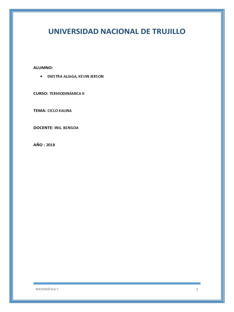 Ciclo Kalina | PDF | Naturaleza | Química Física
