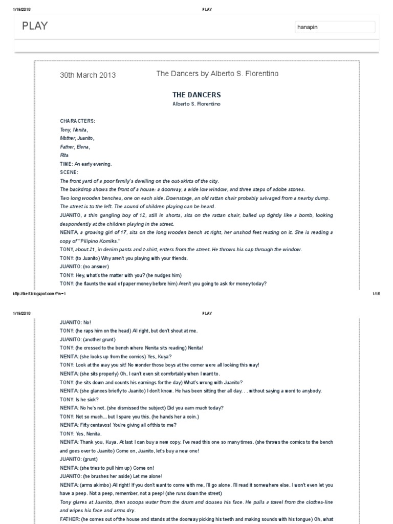 The Dancers - Script | PDF