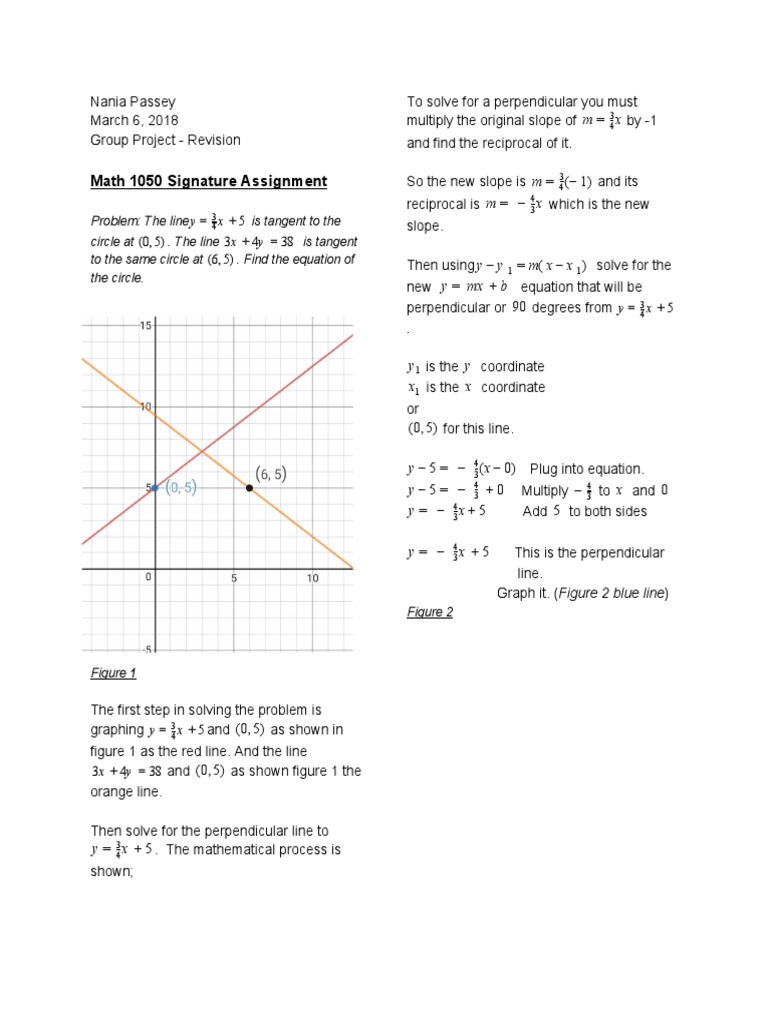 Math 1050 Project 2017 | PDF | Slope | Equations