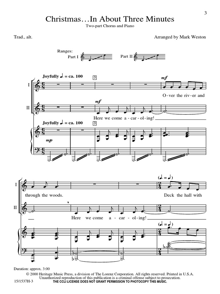 Christmas in About Three Minutes: Joyfully Ca. 100 | PDF | Leisure