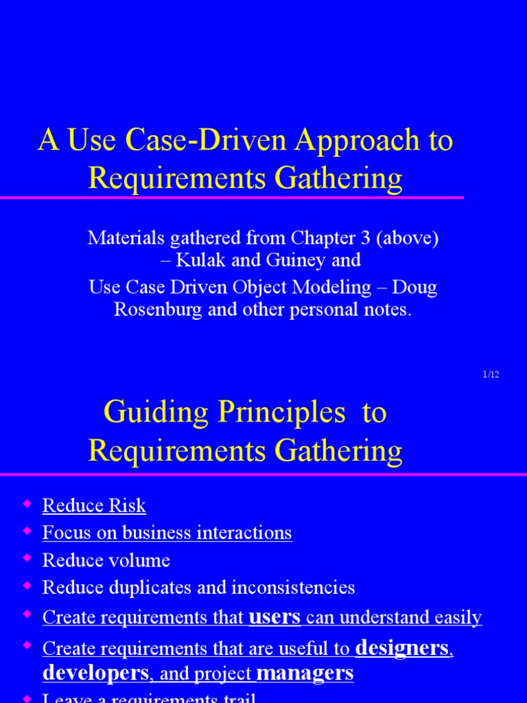 A Use Case-Driven Approach To Requirements Gathering | PDF | Use Case ...