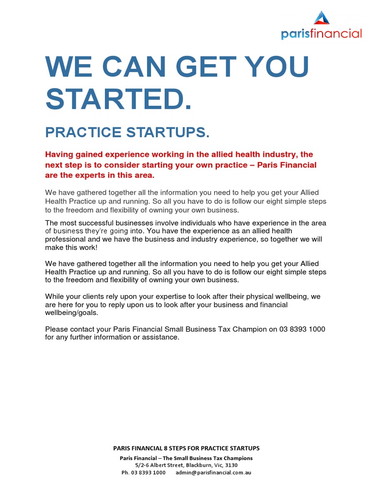 Paris Financial 8 Steps For Practice Startups 2017 | PDF | Withholding ...