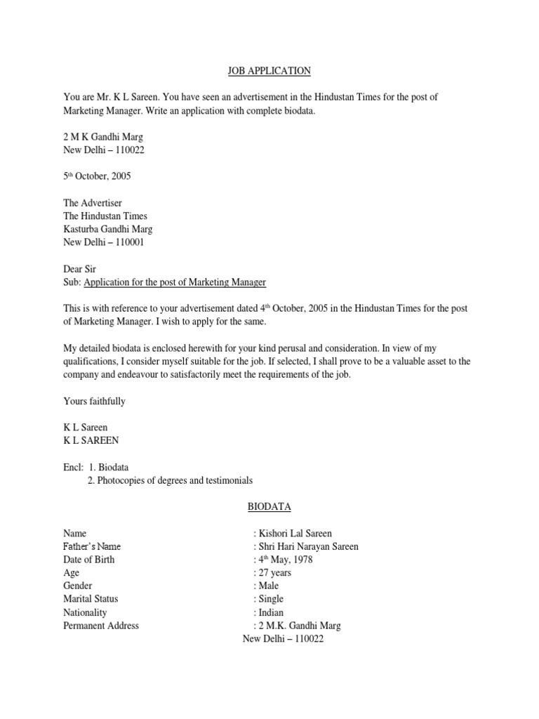 Letter of Job Application | PDF | Business