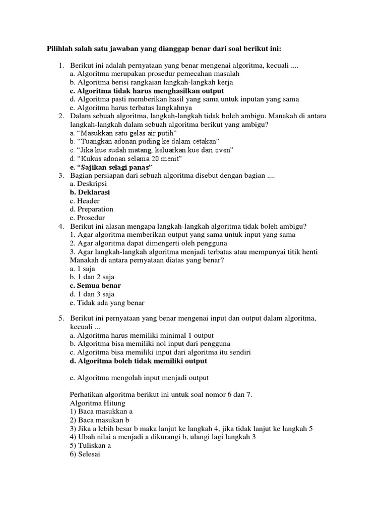 Soal Pemrograman Dasar Kls X | PDF | Metode & Bahan Ajar | Komputer