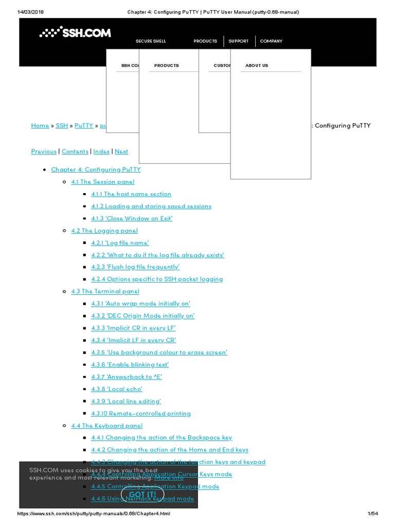 Chapter 4 - Configuring PuTTY - PuTTY User Manual (Putty-0.68-Manual) PDF | PDF | Secure Shell ...