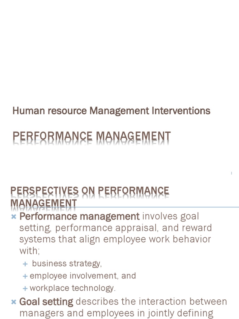 HR Interventions in Performance Management | PDF | Performance ...