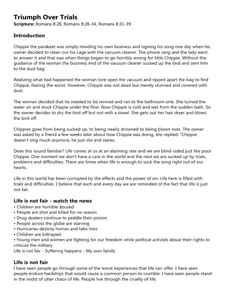Triumph Over Trials | Download Free PDF | God In Christianity | Epistle ...