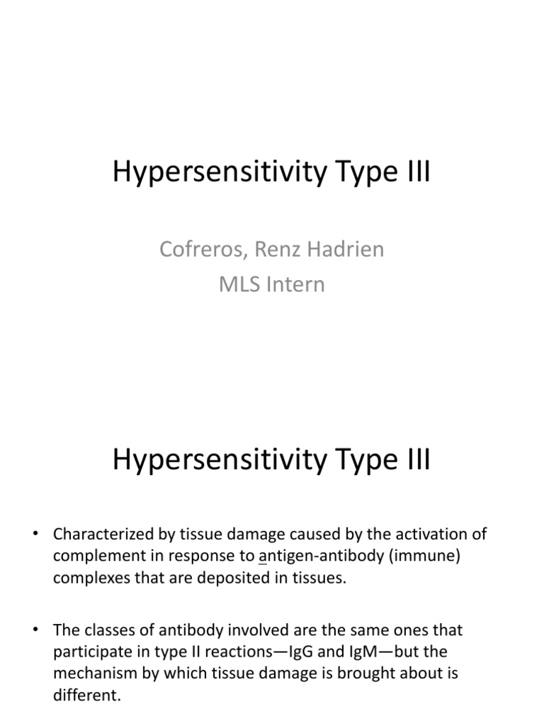 Hypersensitivity Type III Overview | PDF | Granulocyte | Antibody