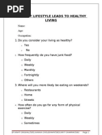 Healthy Lifestyle Questionnaire Results | PDF | Health Care | Health ...