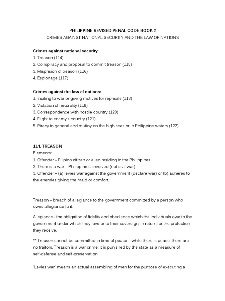 RPC Book II | PDF | Treason | Search And Seizure