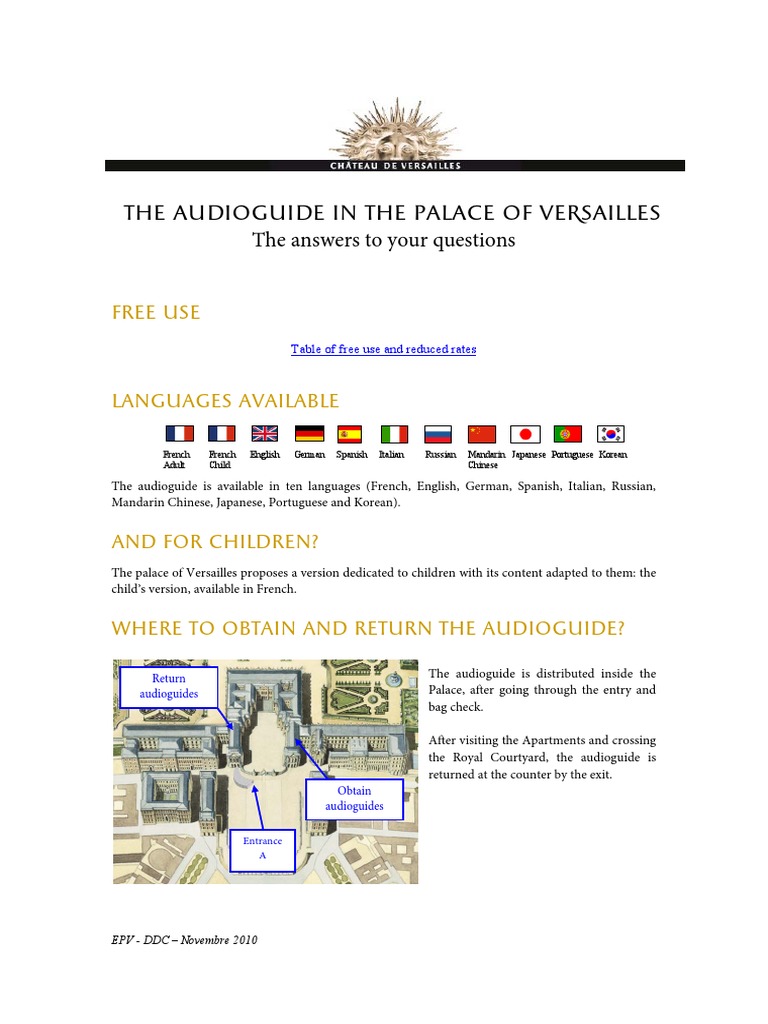 The Audioguide in The Palace of Versailles The Answers To Your ...