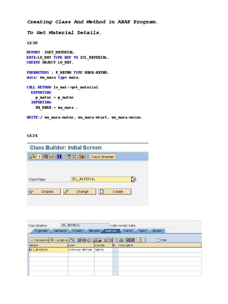 Creting A Class Method Ooabap Pdf 