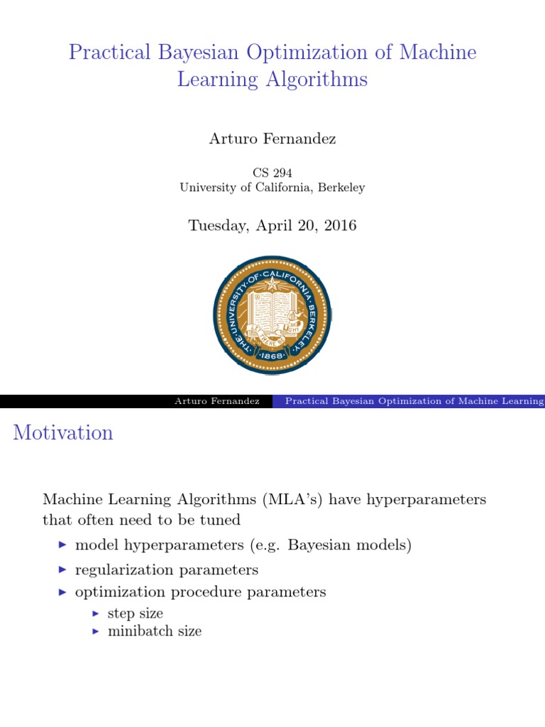 Bayes Optimization For Machine Learning | PDF | Machine Learning ...