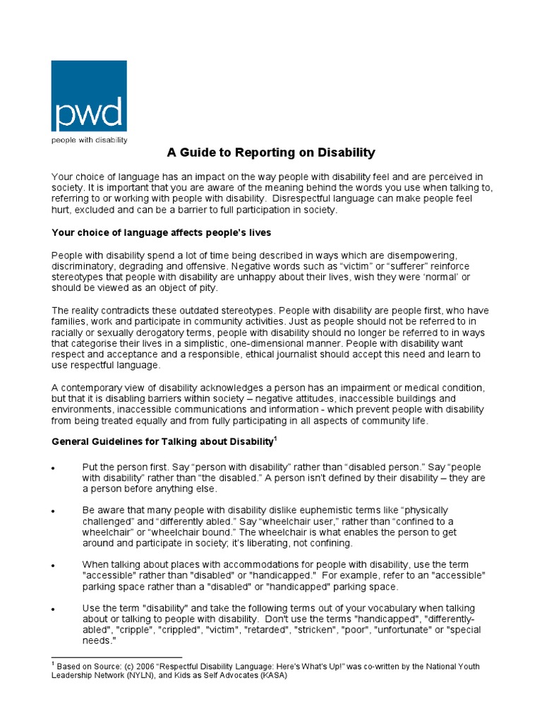 Guide to Reporting Disability | Intellectual Disability | Disability