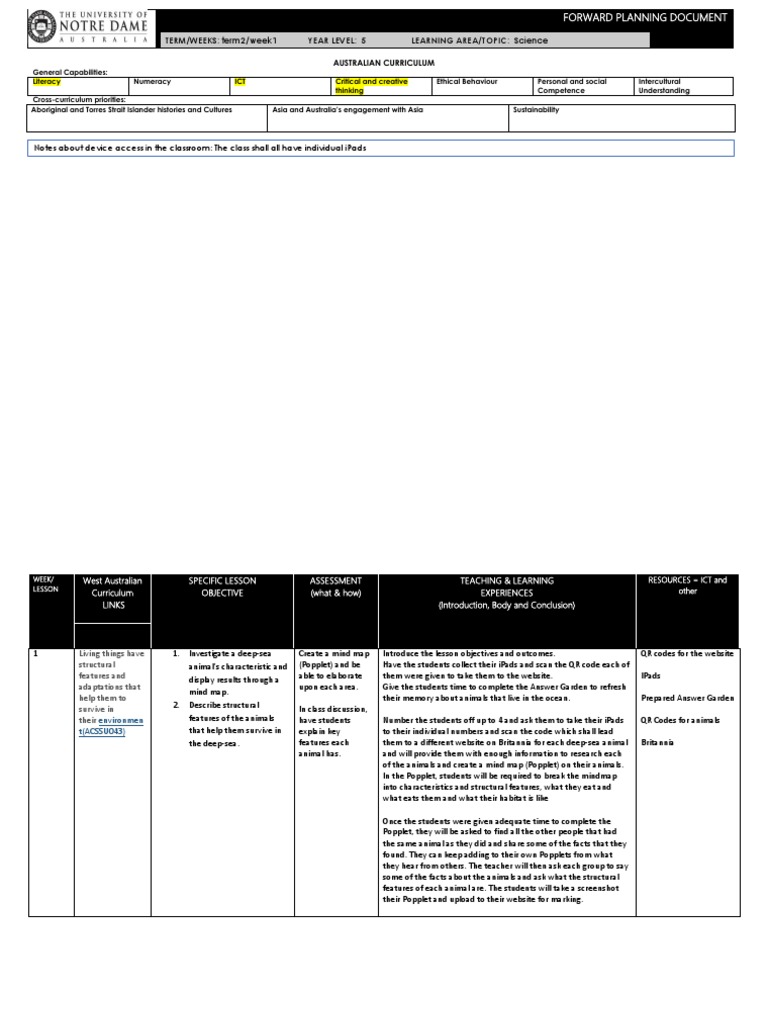 Ict Forward Planning Document | PDF | Educational Technology | Curriculum