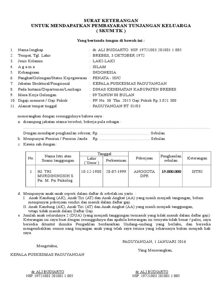 Format Skum PTK - DR Ali | PDF