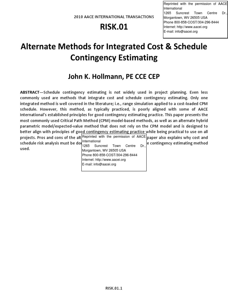 Hollmann Alternate Methods | PDF | Monte Carlo Method | Risk