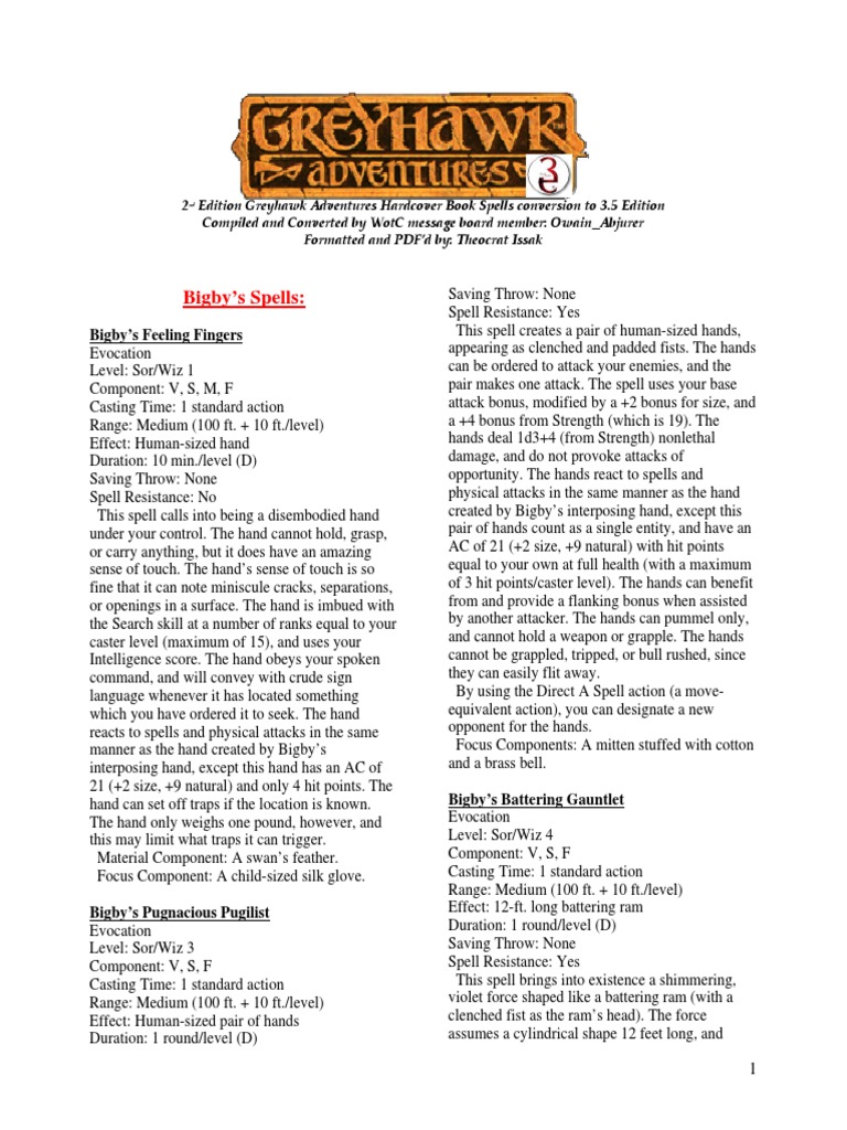 Greyhawk Adventures Iconic Character Spell Greyhaw ...