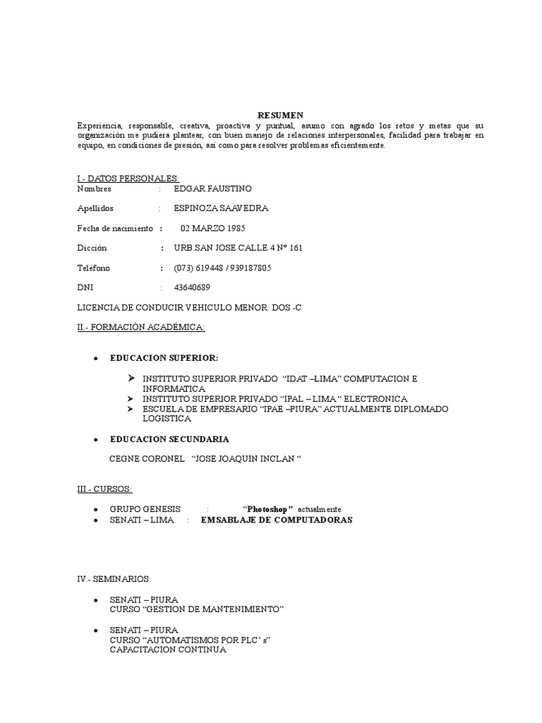 Curriculum1 1 | PDF | Cognición | Business