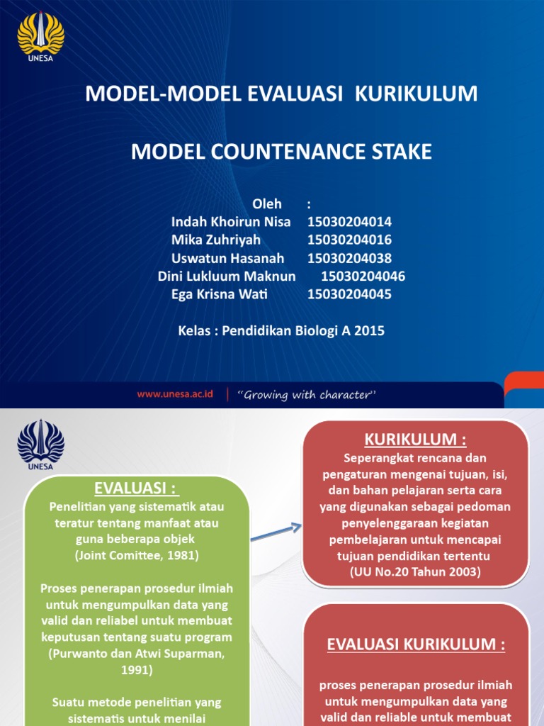 Model Evaluasi Kurikulum Stake's | PDF