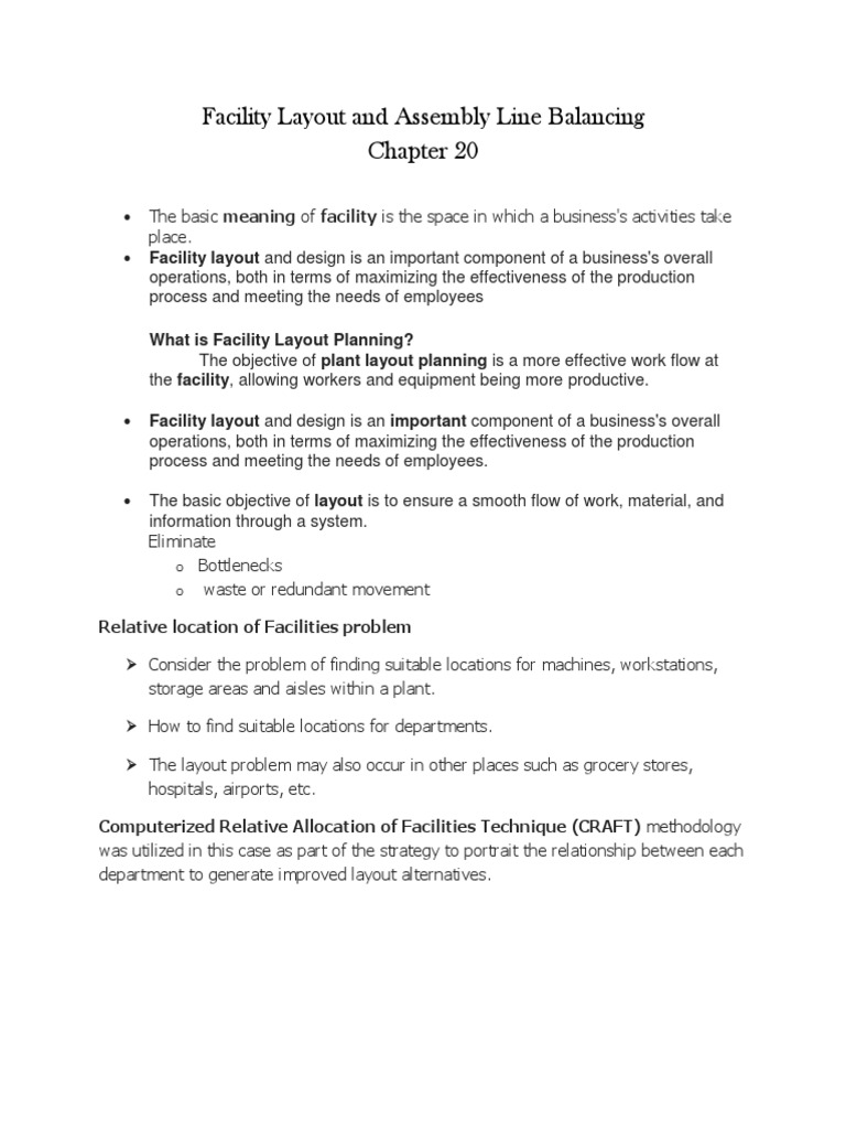 Facility Layout for Optimal Workflow | PDF | Business